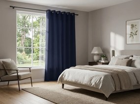 Tmavě modrý závěs OXFORD LIGHT 140x250 cm Zavěšení: Kovové kroužky