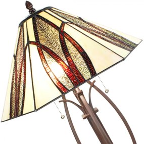 Stolní lampa Tiffany Kristi béžová v art deco stylu – 45x61 cm