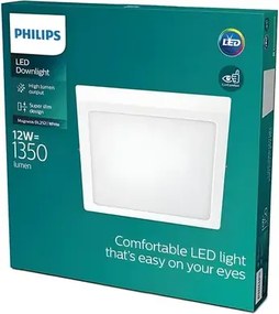 Philips Magneos bílé / Přisazené LED svítidlo / hranaté / 21 cm / 12 W