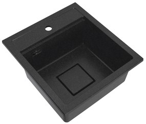 Gamma Quadro 4550, 1-komorový granitový dřez 450x495x220 mm, černá skvrnitá, GMA-ZLE000218