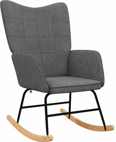 Houpací křeslo se stoličkou tmavě šedé textil 328019
