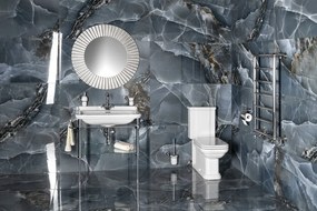 Kerasan Kerasan, WALDORF WC kombi, spodní/zadní odpad, bílá-chrom, WCSET04-WALDORF