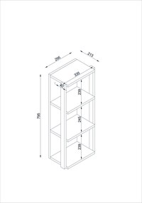 Nástěnná police Lost ořech/černá