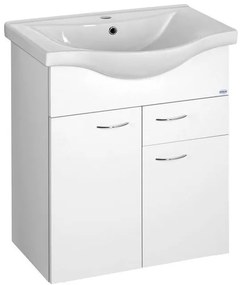 Aqualine, KERAMIA FRESH umyvadlová skříňka, 1 zásuvka, 60,6x74x33,7cm, bílá, 50064A