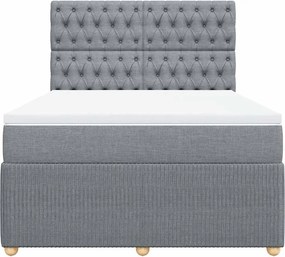 Box spring postel s matrací světle šedá 160 x 200 cm textil 3294414