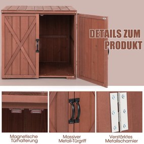 Costway Skříň na nářadí z masivu jedlového dřeva s dvoukřídlými dveřmi