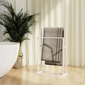vidaXL Volně stojící stojan na ručníky 48 x 24 x 78,5 cm železo [343088] Barva: Bílá