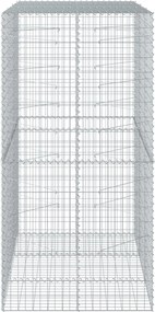 Gabionový koš s víkem 150 x 100 x 200 cm pozinkované železo 3295226