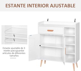 HOMCOM Konzolový stůl s úložným prostorem - Víceúčelový nábytek do jídelny, obýváku, koupelny a chodby 80x29,5x96 cm