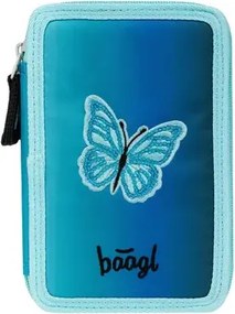 BAAGL Školní penál třípatrový Butterfly GRS