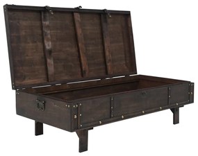 Konferenční stolek z masivního dřeva vintage styl 120x55x35 cm - Default Title
