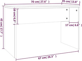 vidaXL Stolička k toaletnímu stolku 70 x 35 x 45 cm kompozit [802813] Barva: Betonová šedá