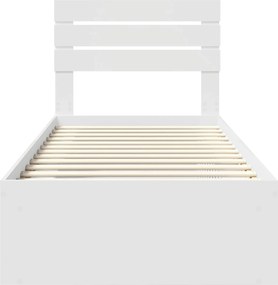 Rám postele s čelo Bílá 75 x 190 cm Masivní borové dřevo 3411471