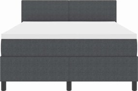 Postel s boxspringem s čelo Tmavě šedá a bílá 140 x 200 cm 3337516