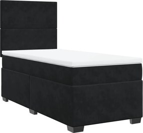 Box spring postel s matrací černá 100x200 cm samet 3290830