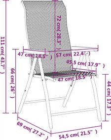 vidaXL Skládací zahradní židle 4 ks polyratan [3270609] Barva: Šedá