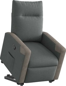 Zvedací polohovací křeslo tmavě šedé textil 3324091