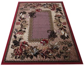 Kusový koberec BCF Alfa 01 Květy červený Rozměr: 60x100 cm