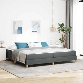 Postel s boxspringem s matrací Tmavě šedá 200 x 200 cm textil 3398592