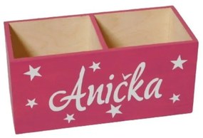 Stojan na tužky se jménem - červeno/růžový
