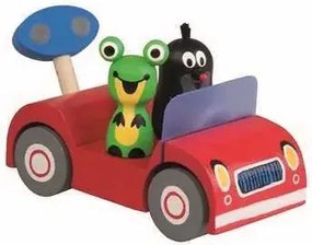Detoa Dřevěné auto červená - Krtek na výletě