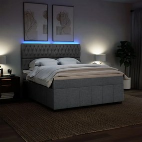 Box spring postel s matrací světle šedá 180 x 200 cm textil 3294054