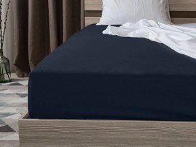 Jersey prostěradlo HIGHFIT námořnicky modré 90 x 200 cm