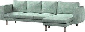 Potah na pohovku IKEA Norsborg 4-místná se šezlongem barva zelená látka pletený vzor, vzorované