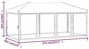 Skládací party stan s bočnicemi 3 x 6 m Dekorhome Červená