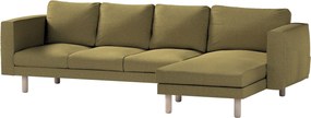 Potah na pohovku IKEA Norsborg 4-místná se šezlongem barva zelená látka pletený vzor