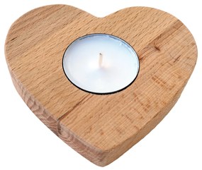 Svícen na 1 čajovou svíčku Dřevo: Buk, Tvar: Srdce