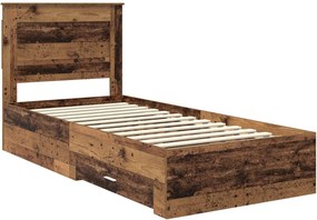 Rám postele s čelo Staré dřevo 90 x 190 cm Kompozitní dřevo 3410364