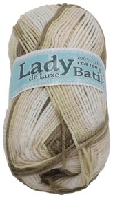 Bellatex Příze LADY de Luxe BATIK 100g / 238 m bílá, béžová