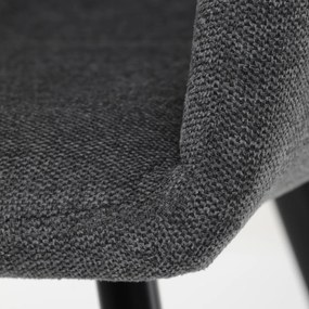 AUTRONIC Židle jídelní, šedá látka,černé kovové nohy