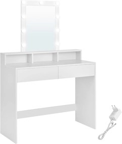 VASAGLE Toaletní stolek - bílá - 100x145x40 cm