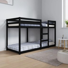 vidaXL Patrová postel černá 75 x 190 cm masivní borové dřevo