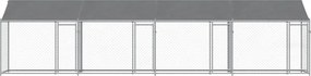 Klec pro psy se střechou a dvířky šedá 8x2x2 m pozinkovaná ocel 3209565