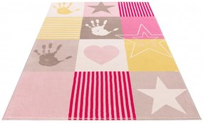 Dětský kusový koberec Stars 411 pink