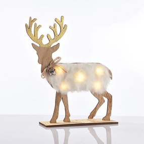 ACA DECOR Vánoční LED sob s kožešinkou - 2xAAA