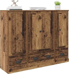 Vysoký bufet 3 ks Staré dřevo 132 x 35,5 x 103,5 cm 3402671