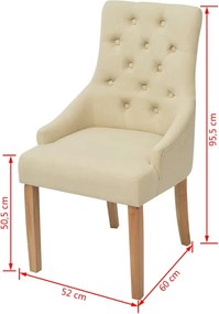 Jídelní židle 4 ks krémové textil 274425