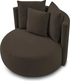 Hnědé sametové křeslo Cesar – Bobochic Paris