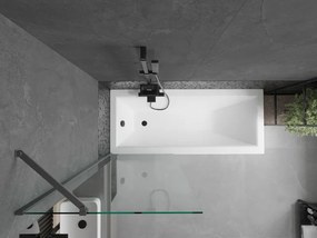 Mexen Next, 1-křídlová vanová zástěna 70 x 150 cm, 6mm čiré sklo, grafitová, 895-070-000-00-00-95