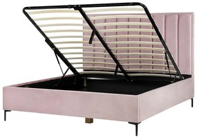 Sametová postel 180 x 200 cm růžová SEZANNE Beliani