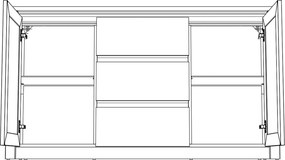 Obývací stěna s komodou MONTANA d | 6 dílů | 280 cm + 140 cm + 120x60 cm | lefkas