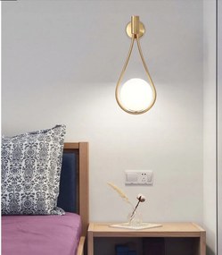 Toolight - skleněná nástěnná lampa E27 60W APP603-1W, zlatá, OSW-08996