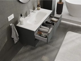 Mexen Orio, koupelnová skříňka 100 cm s umyvadlem Vela, 2 zásuvky, grafitová matná/bílá matná, 91A10-10047-2-BFF66-W23M01