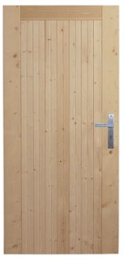 Vedlejší vchodové dveře Woodisol, 70 L, rozměr vč. zárubně: 700 × 1970 mm, masivní dřevo, levé, smrk, plné