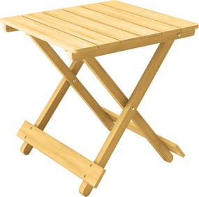 Outsunny Skládací konferenční stolek z masivního dřeva, skládací boční stolek, lehký, s latkovým povrchem, ideální na balkon, zahradu, terasu, 40 x 43