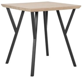 Jídelní stůl 70 x 70 cm, světlé dřevo s černým BRAVO Beliani